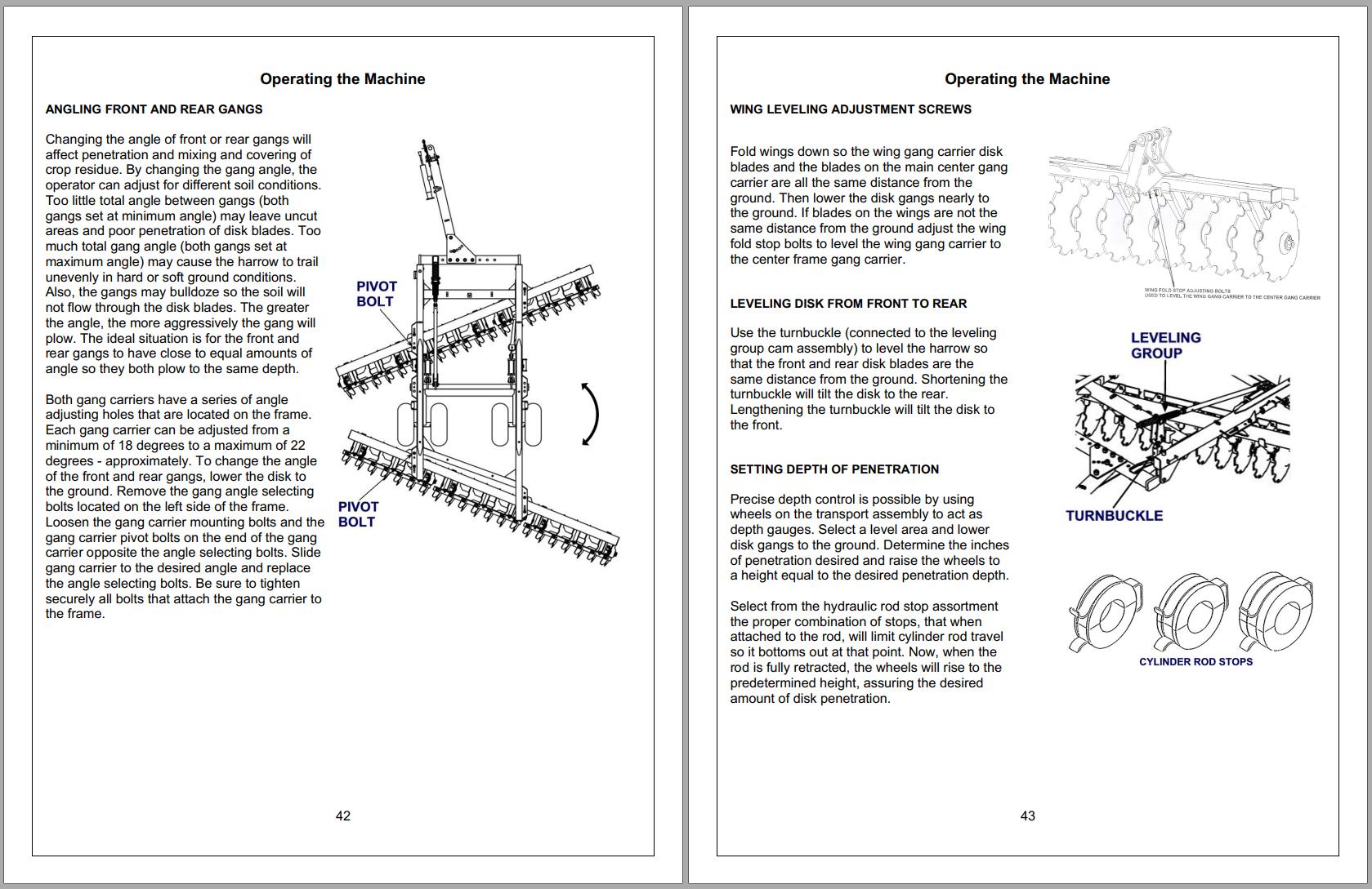 Frontier Wheel Offset Disk Harrow DH4119 - DH4125 Assembly Operating ...