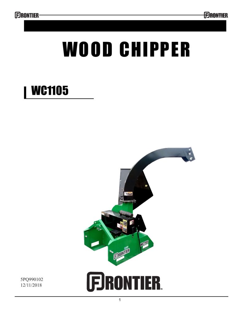 Frontier Wood Chipper WC1105 Operator's Manual