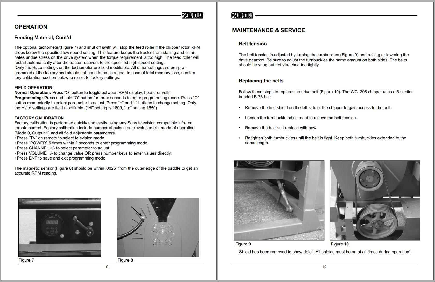 Frontier Wood Chipper WC1208 Operator's Manual 2011