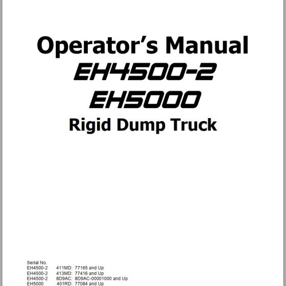 Hitachi Rigid Dump Truck EH4500-2 EH5000 Dimensions Manual