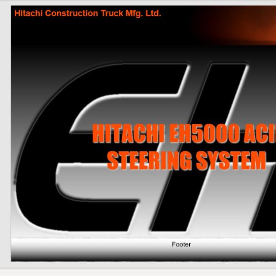 Hitachi Rigid Dump Truck EH5000ACII Workshop Manual
