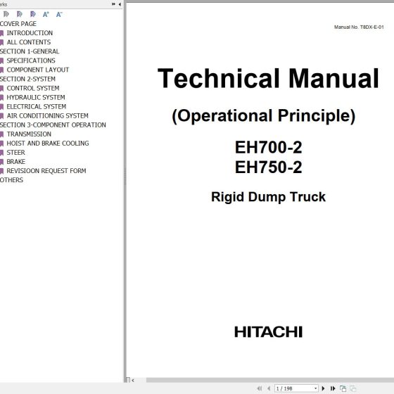Hitachi Rigid Dump Truck EH700-2 EH750-2 Workshop Manual