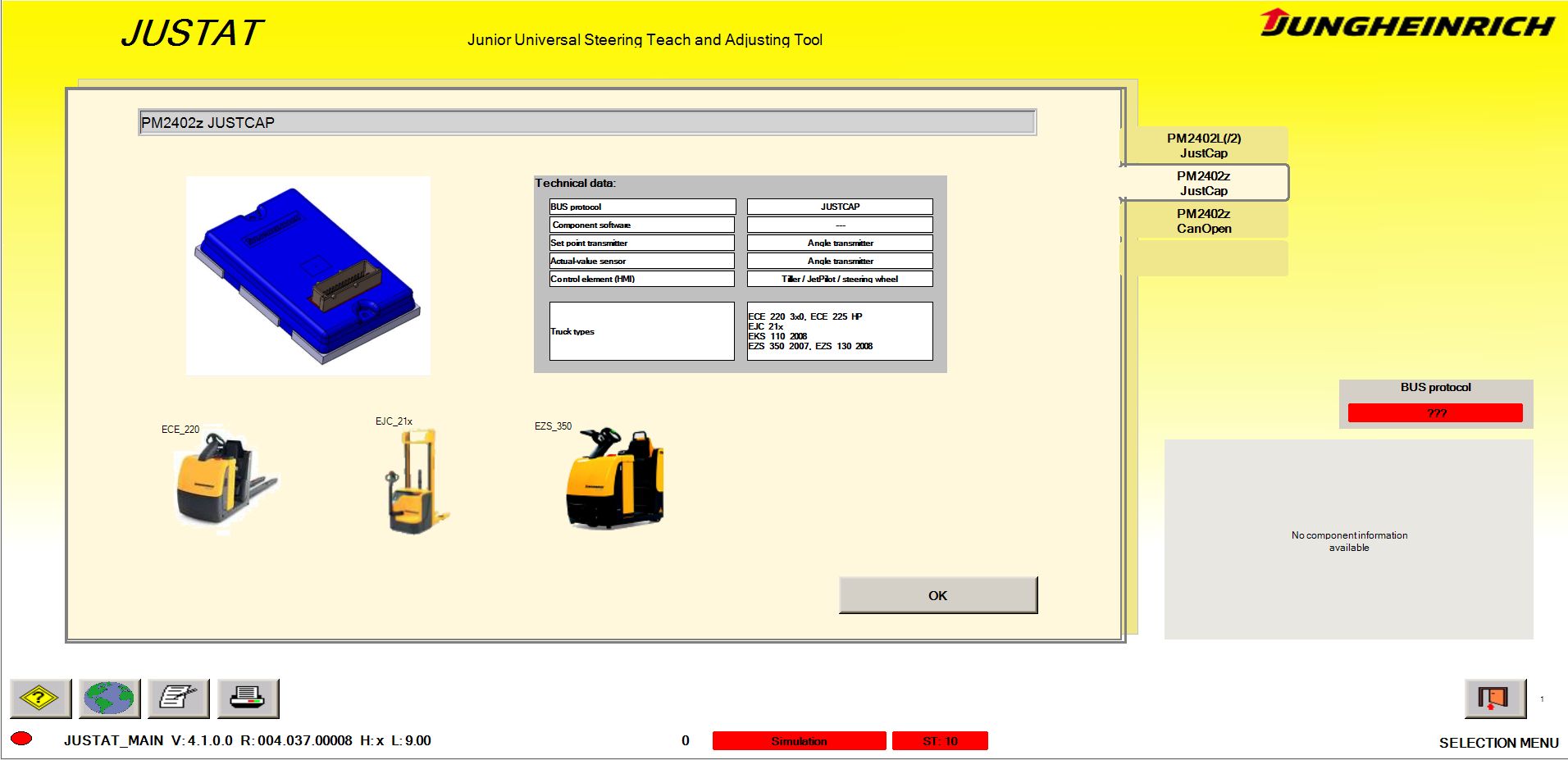 Jungheinrich Justat Junior Universal Steering Teach Adjusting Tool ...