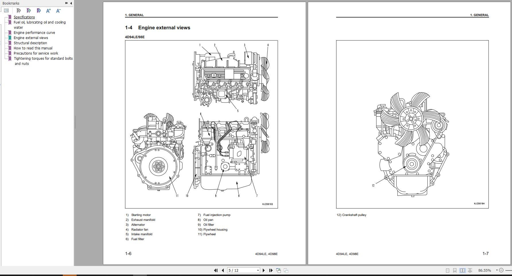 Komatsu Forklift FG(D)10,15,18(H)-21 (AX50 L.AMERICA) Shop Operation Maintenance Manual
