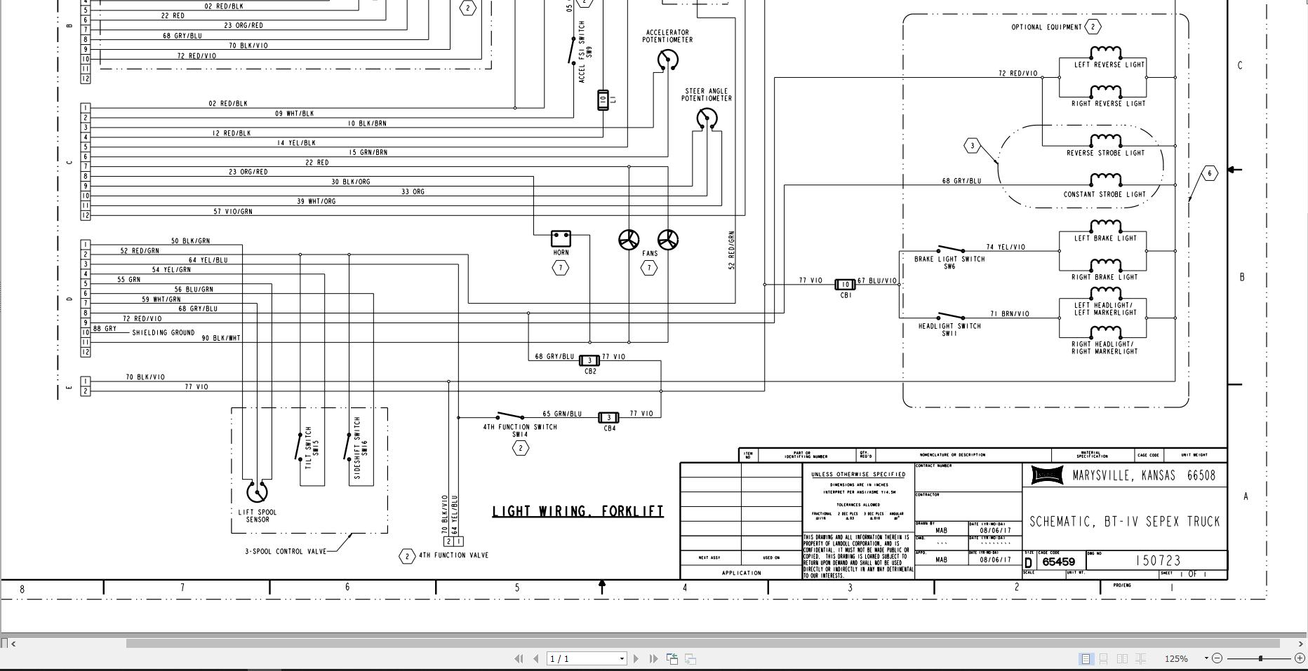 Landoll Bendi Forklift Series IV SE Circuit Diagram Maintenance Parts ...