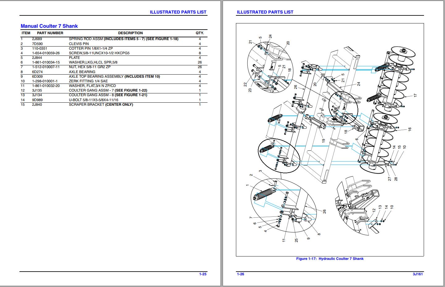 Landoll Coulter Chisel CD53-1 CD73-1 HCD73-1 Parts Manual 3J161