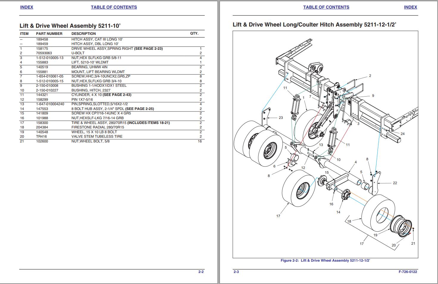 Landoll Grain Drill 5211 Parts Manual F-726-0122