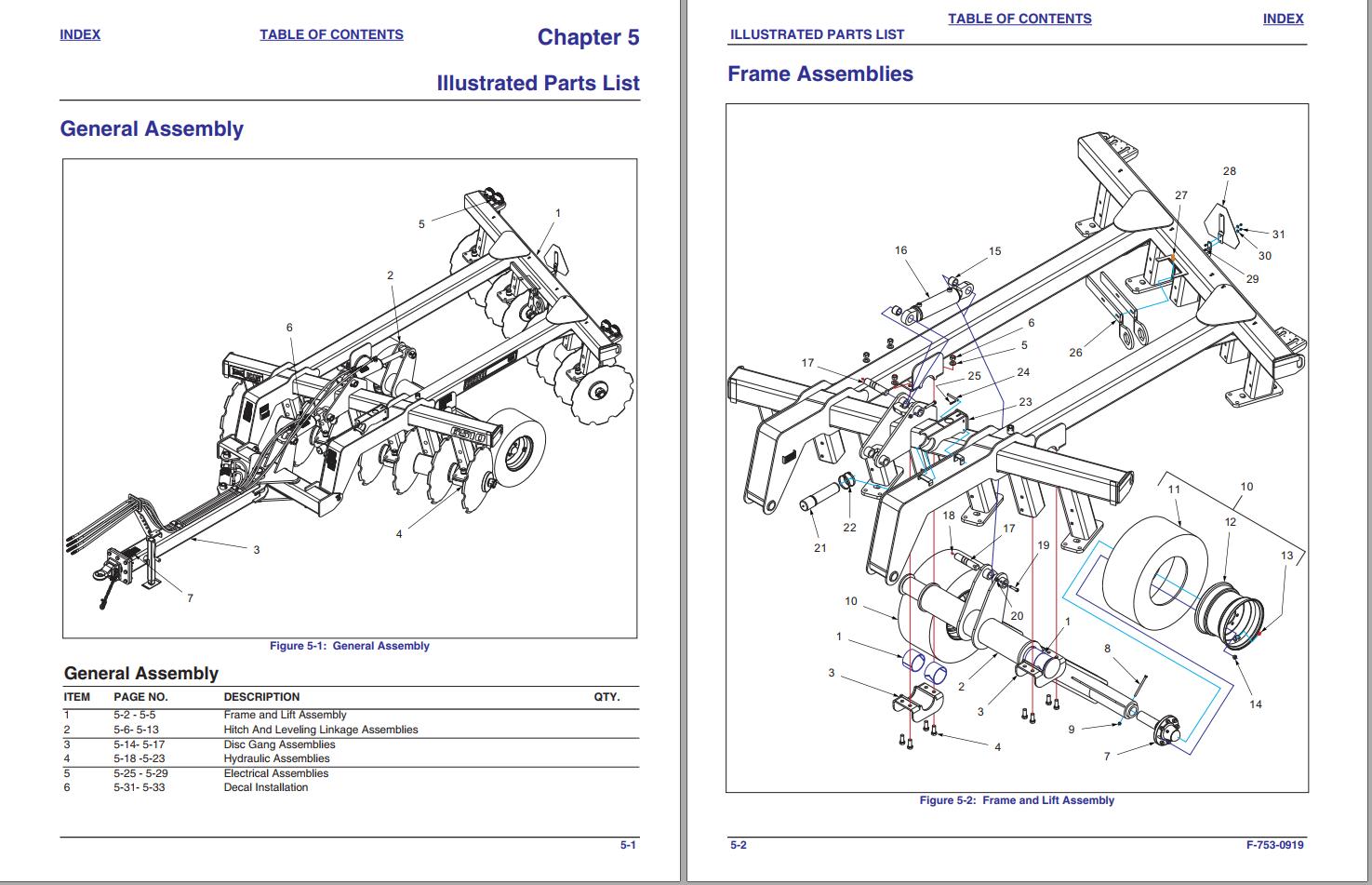 Landoll Icon Construction Disc 6510 Service and Parts Manual F-753-0919