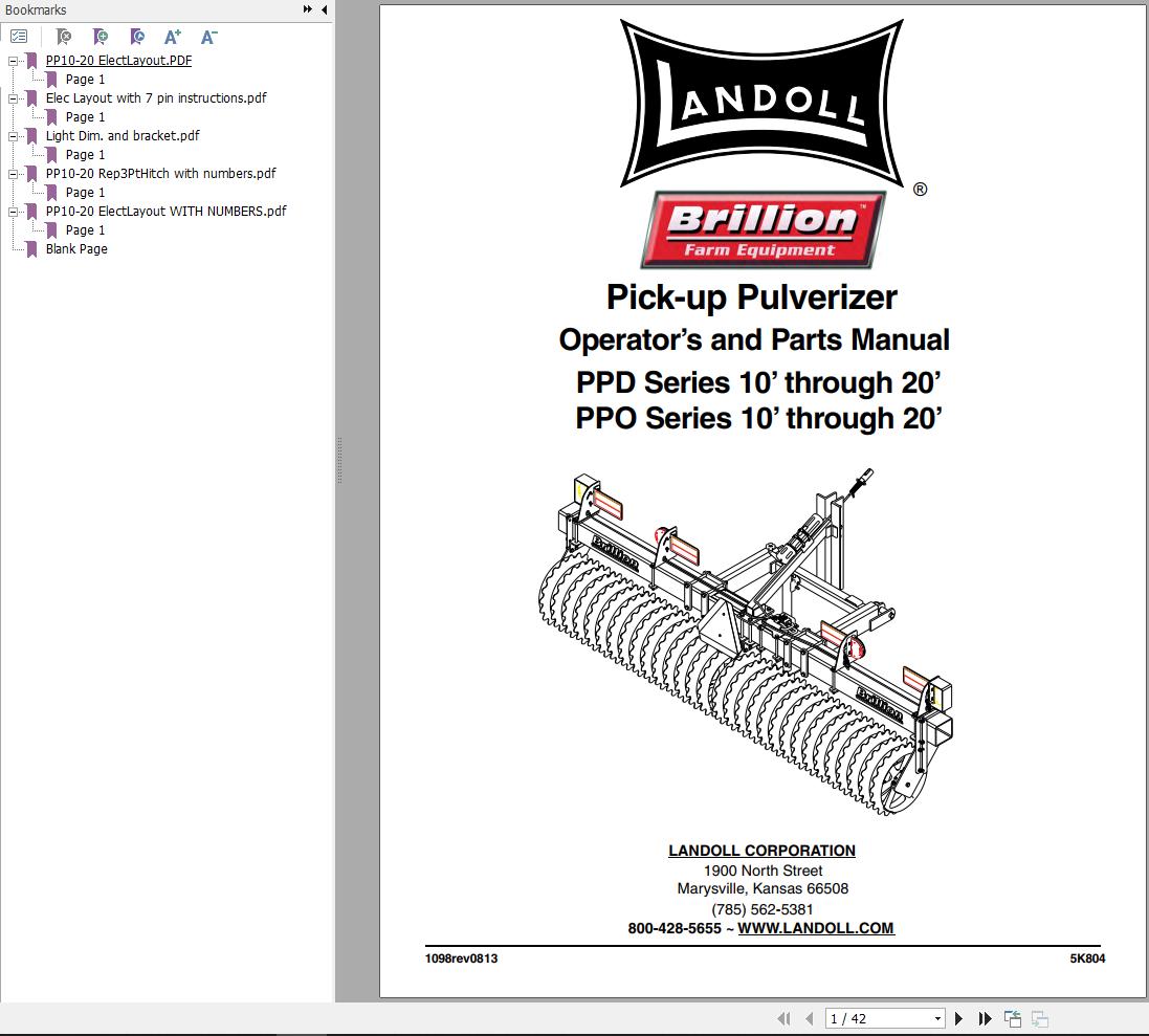 Landoll Pick-up Pulverizer PPD PPO Series 10 Through 20 Operator’s ...