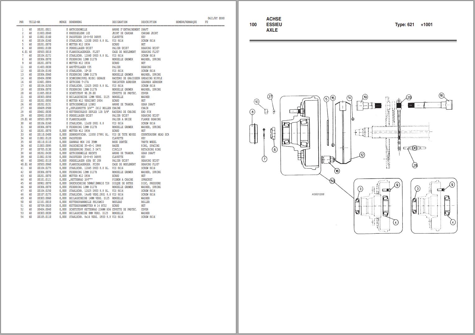 Pottinger Agricultural 2500 B Parts Catalog