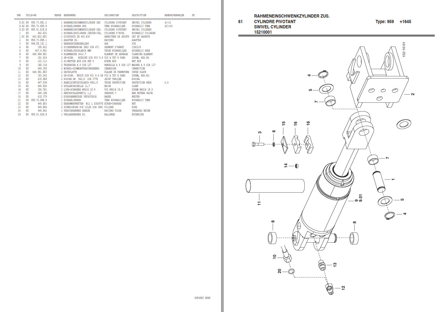 Pottinger Agricultural 55 S 11.10 Parts Catalog