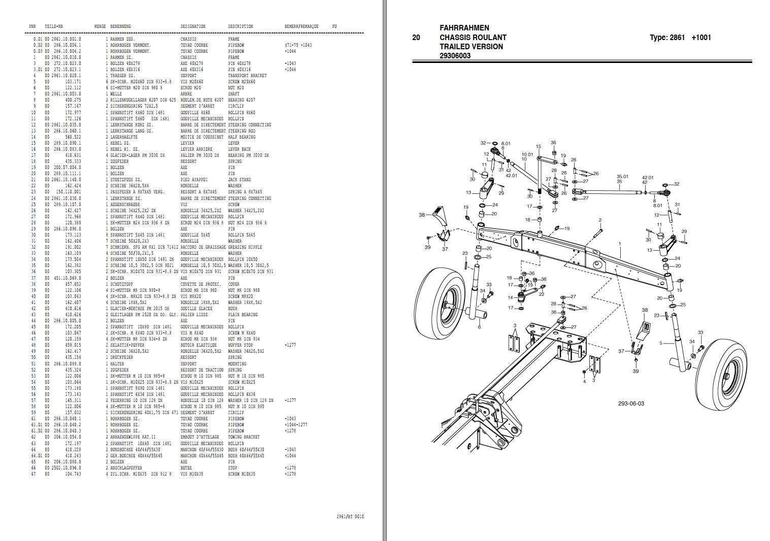 Pottinger Agricultural Eurotop 851 Multitast Parts Catalog