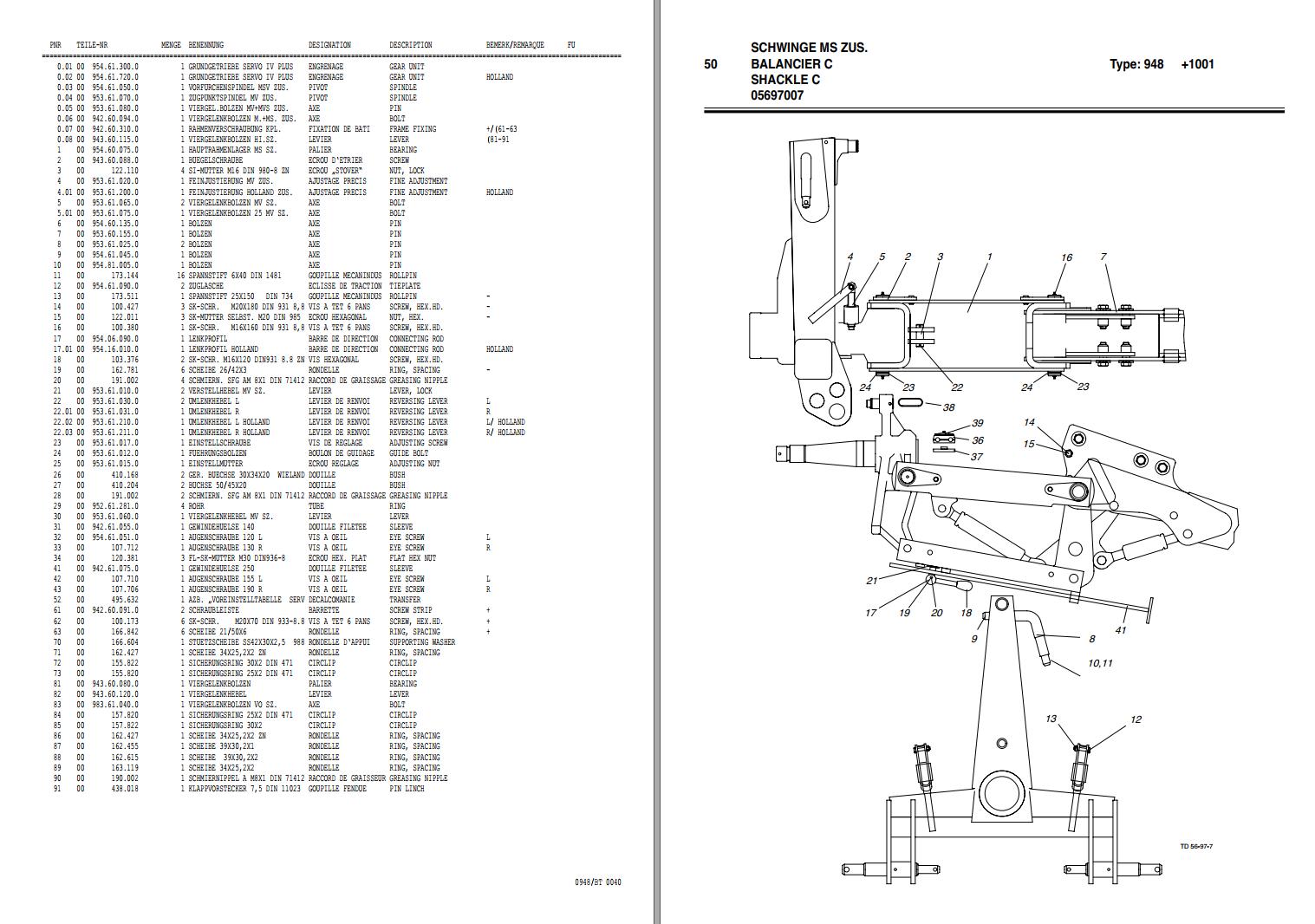 Pottinger Agricultural IV Nova Plus Parts Catalog