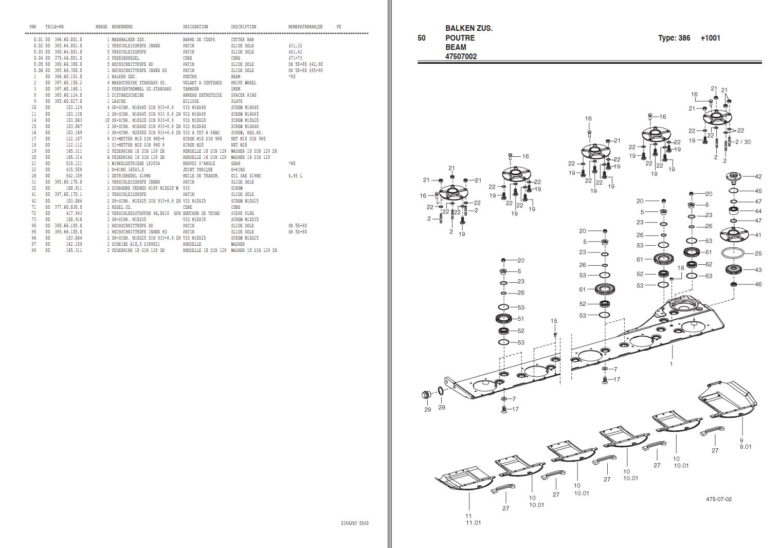 Pottinger Agricultural Novadisc 265 Parts Catalog