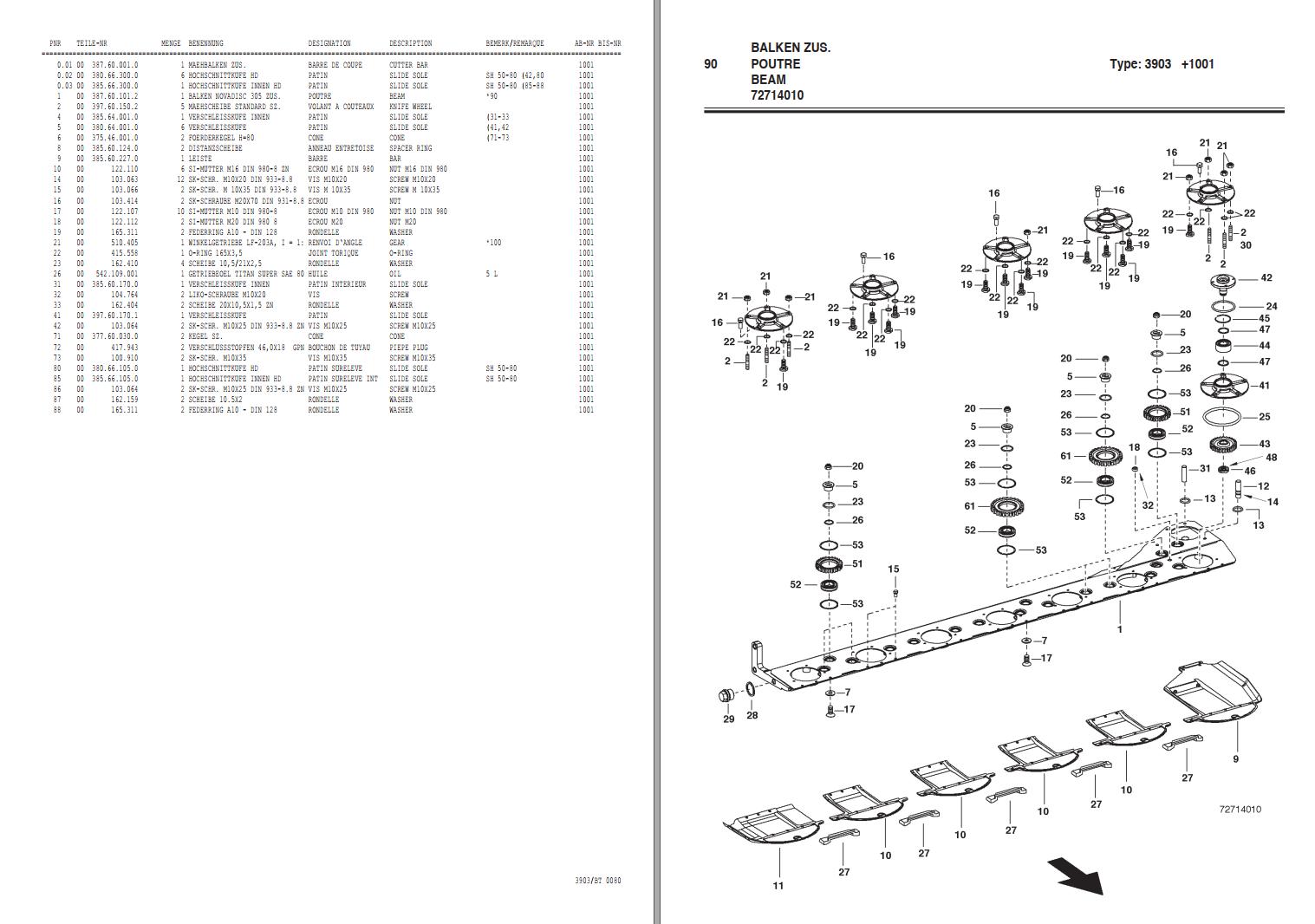 Pottinger Agricultural Novadisc 810 Parts Catalog