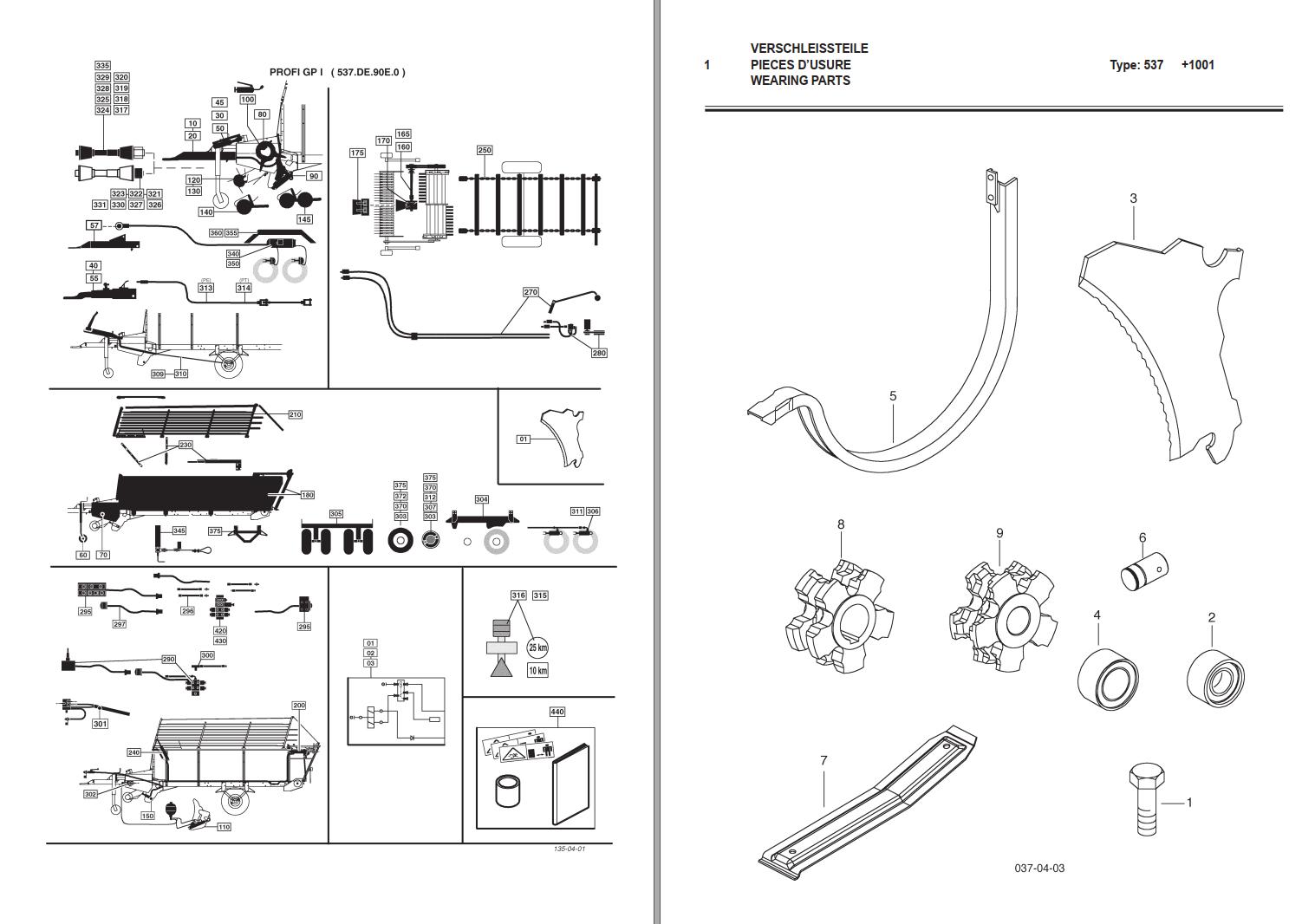 Pottinger Agricultural Profi GP 1 Parts Catalog