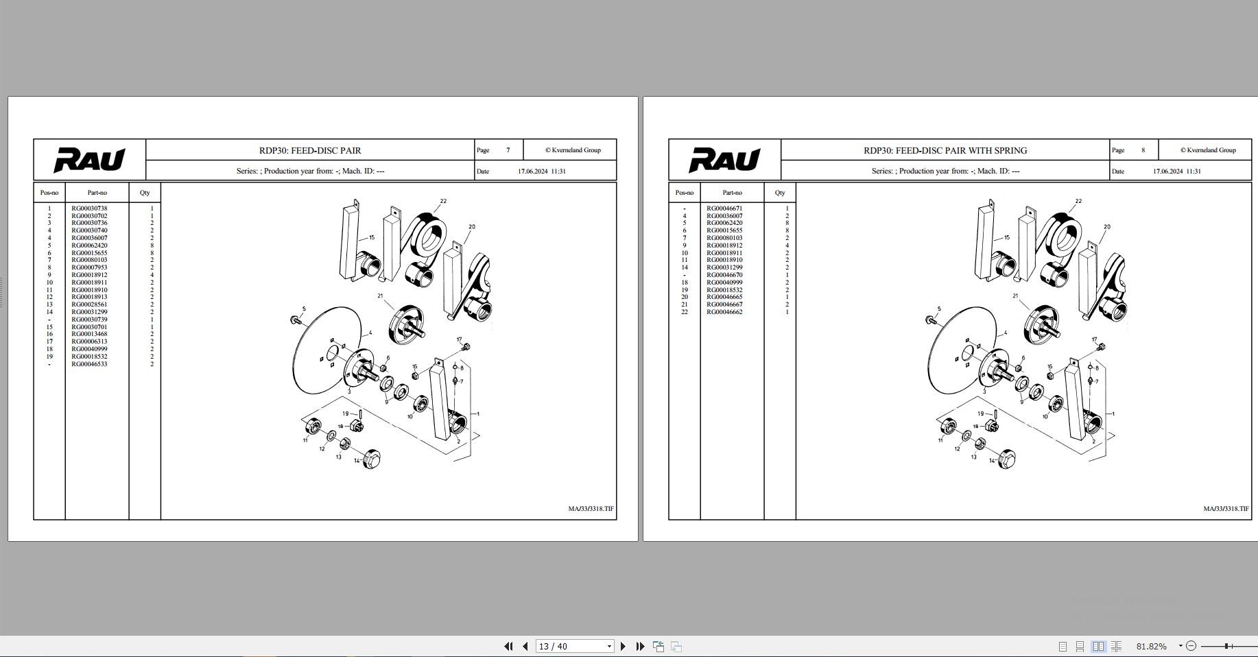 RAU EPC Agricultural Spare Parts Manual Document 8.19 GB PDF Download Package