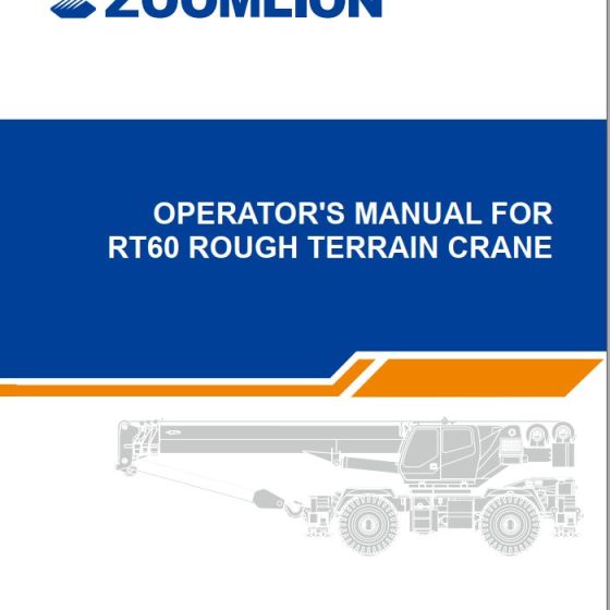 Zoomlion Rough Terrain Crane RT60 Load Chart Manual