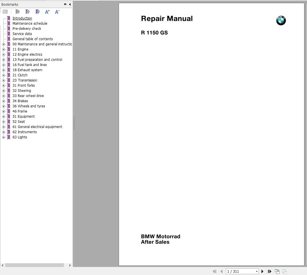 BMW Motorcycles Collection 1.04 GB PDF Repair Maintenance Manual