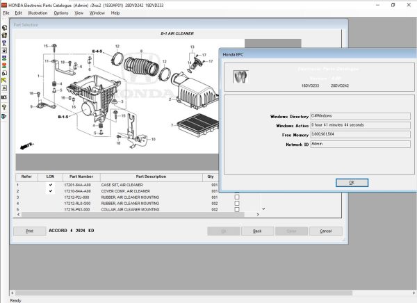 HONDA EPC Spare Parts List GENERAL 01.2024 How To Install Guide Instruction