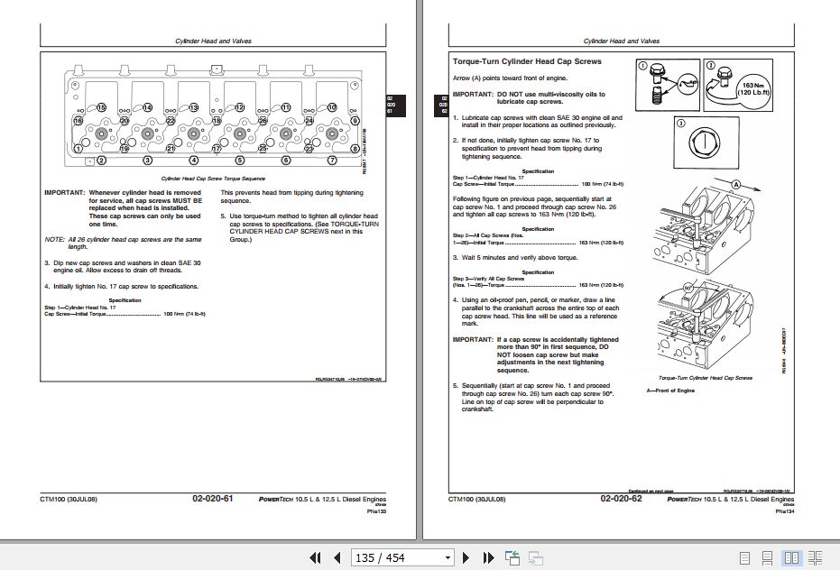 John Deere Diesel Engine Powertech 10.5 L 12.5 L Technical Manual CTM100
