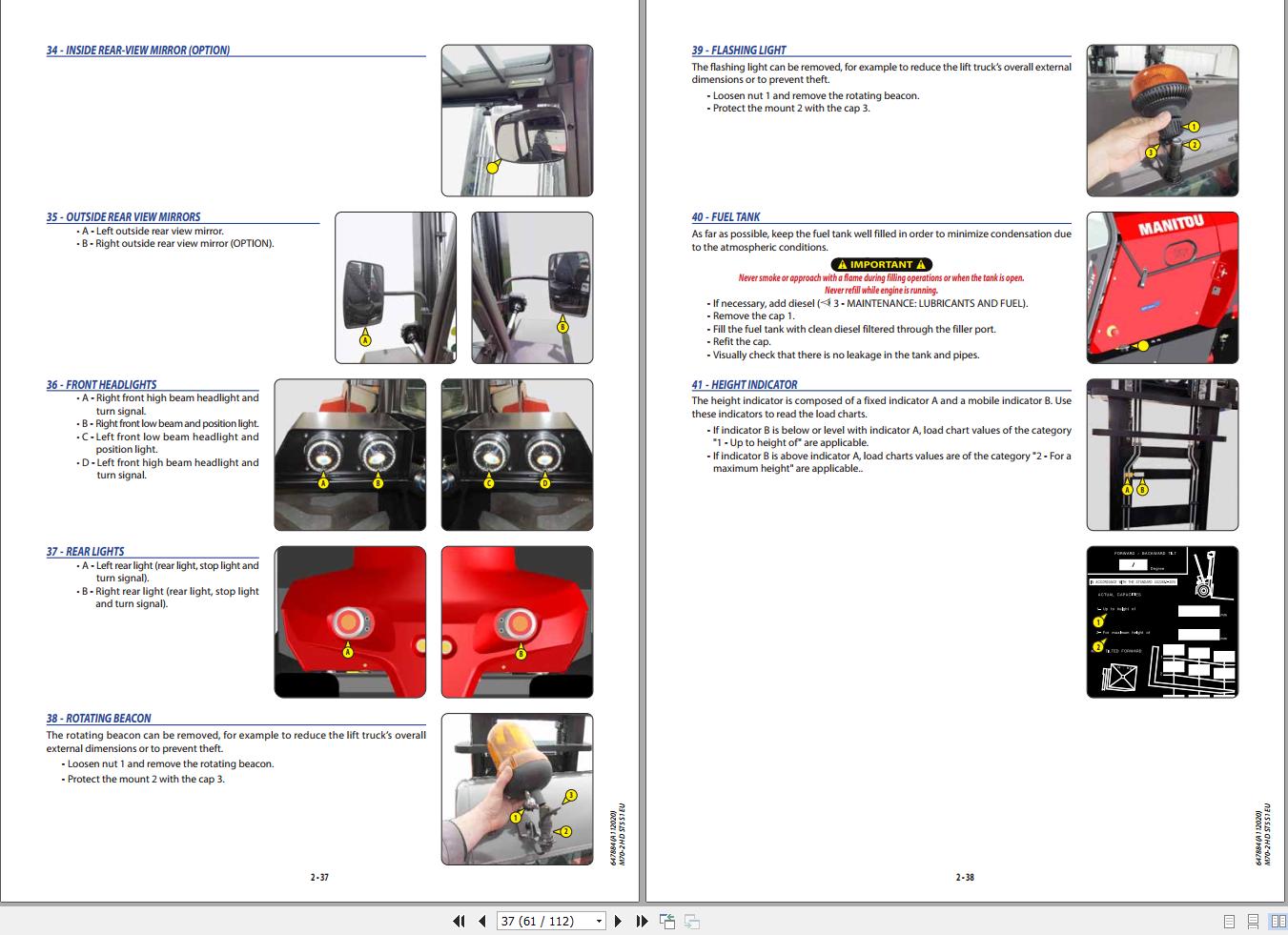 Manitou Forklift M70-2HDSTaS1EU Operator's Manual