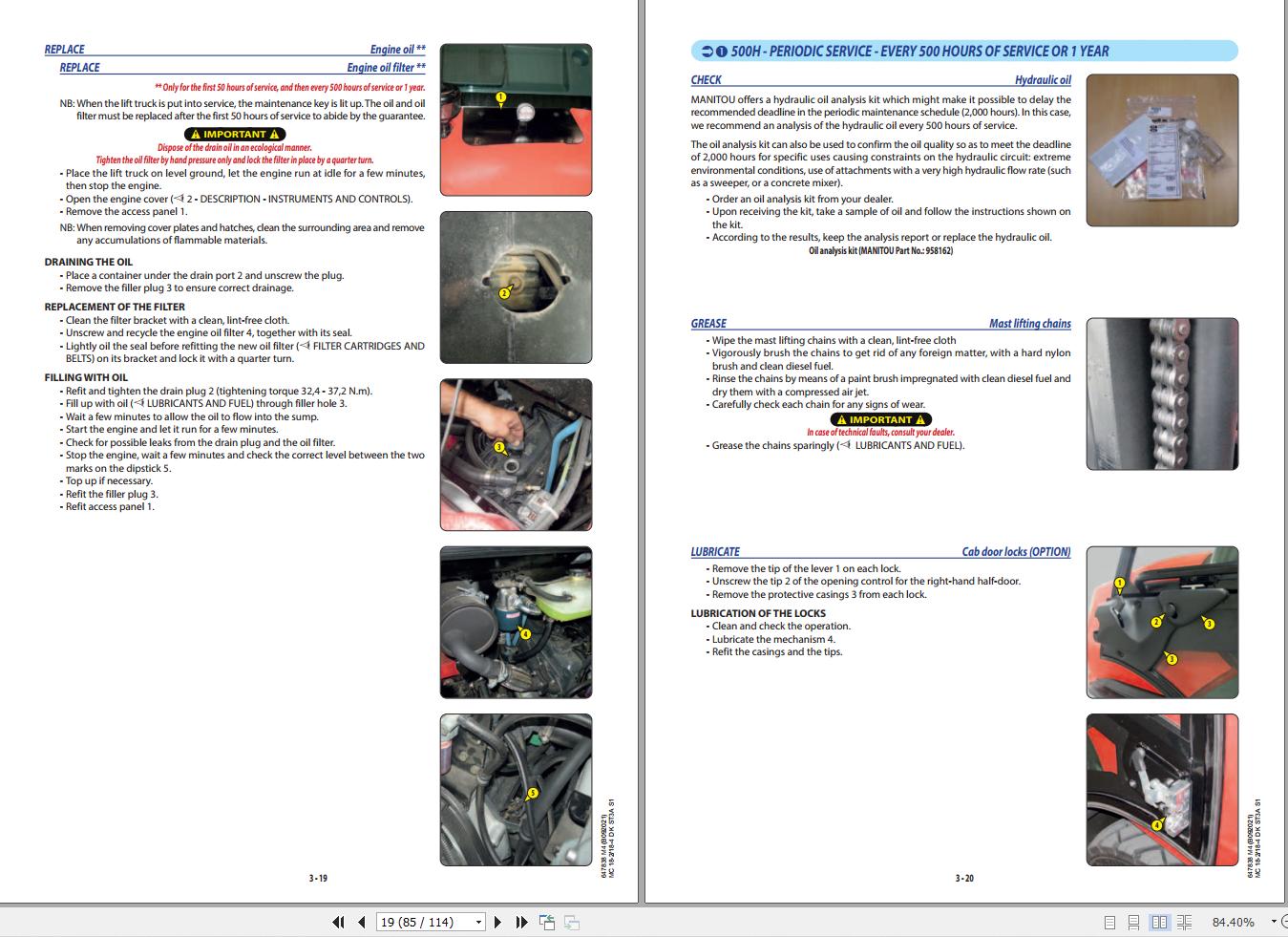 Manitou Forklift MC-X18-2DKST3AS1 MC-X18-4DKST3AS1 Operator's Manual