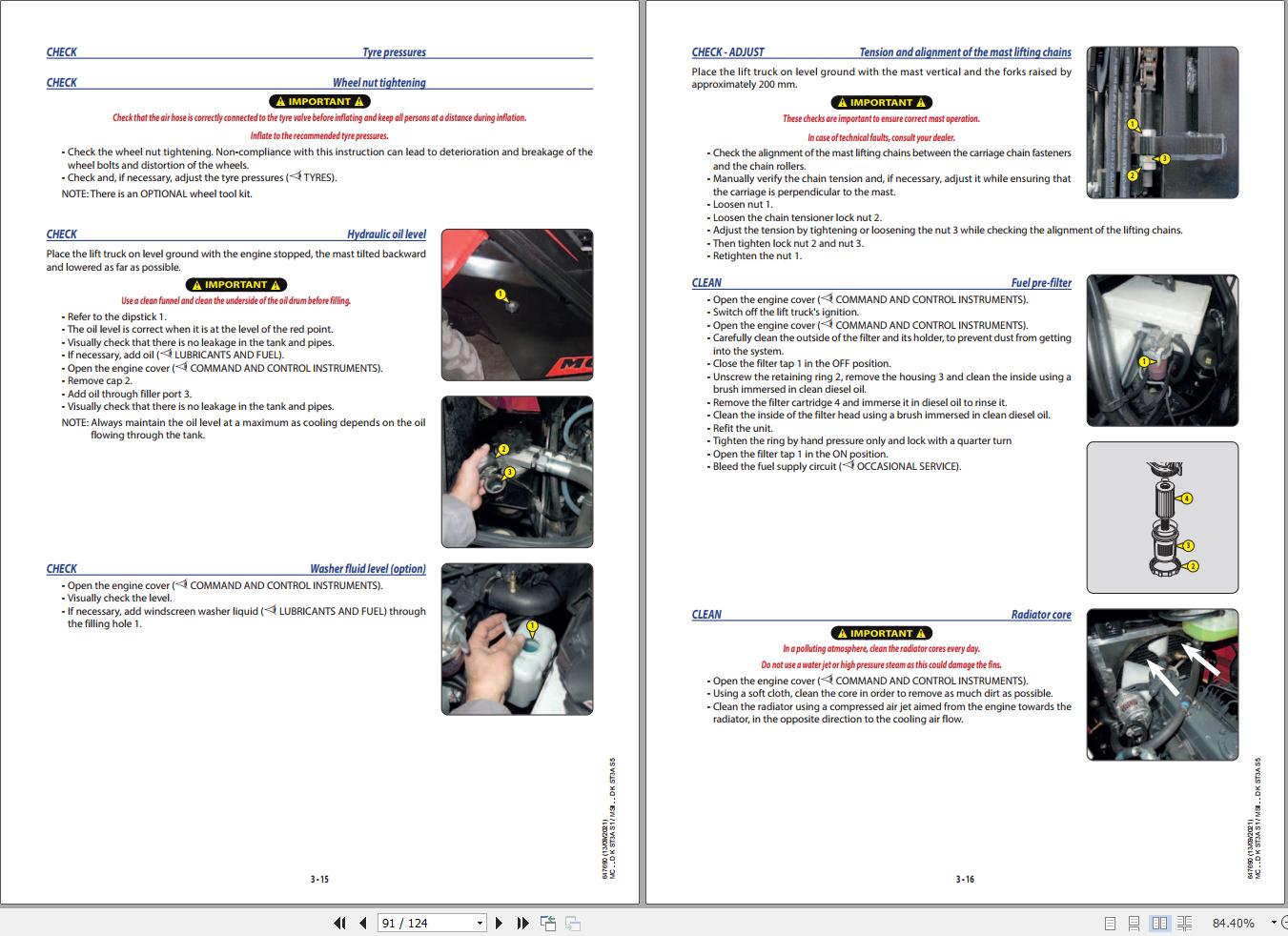 Manitou Forklift MC25-2DKST3AS1 To MSI35DKST3AS5 Operator Manual 647690 ...