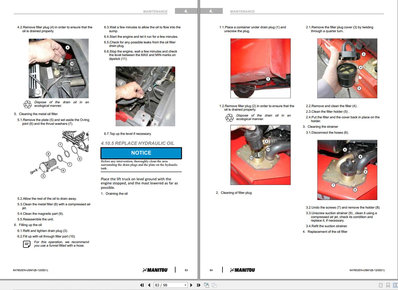 Manitou Forklift MI20 to MI35 DKST5S1 Operator Manual 647852EN ...