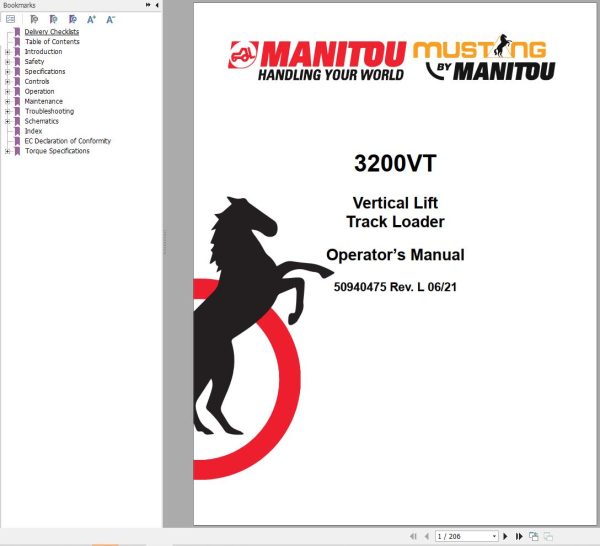 Manitou Loader 3200VT Operator's Manual 50940475L