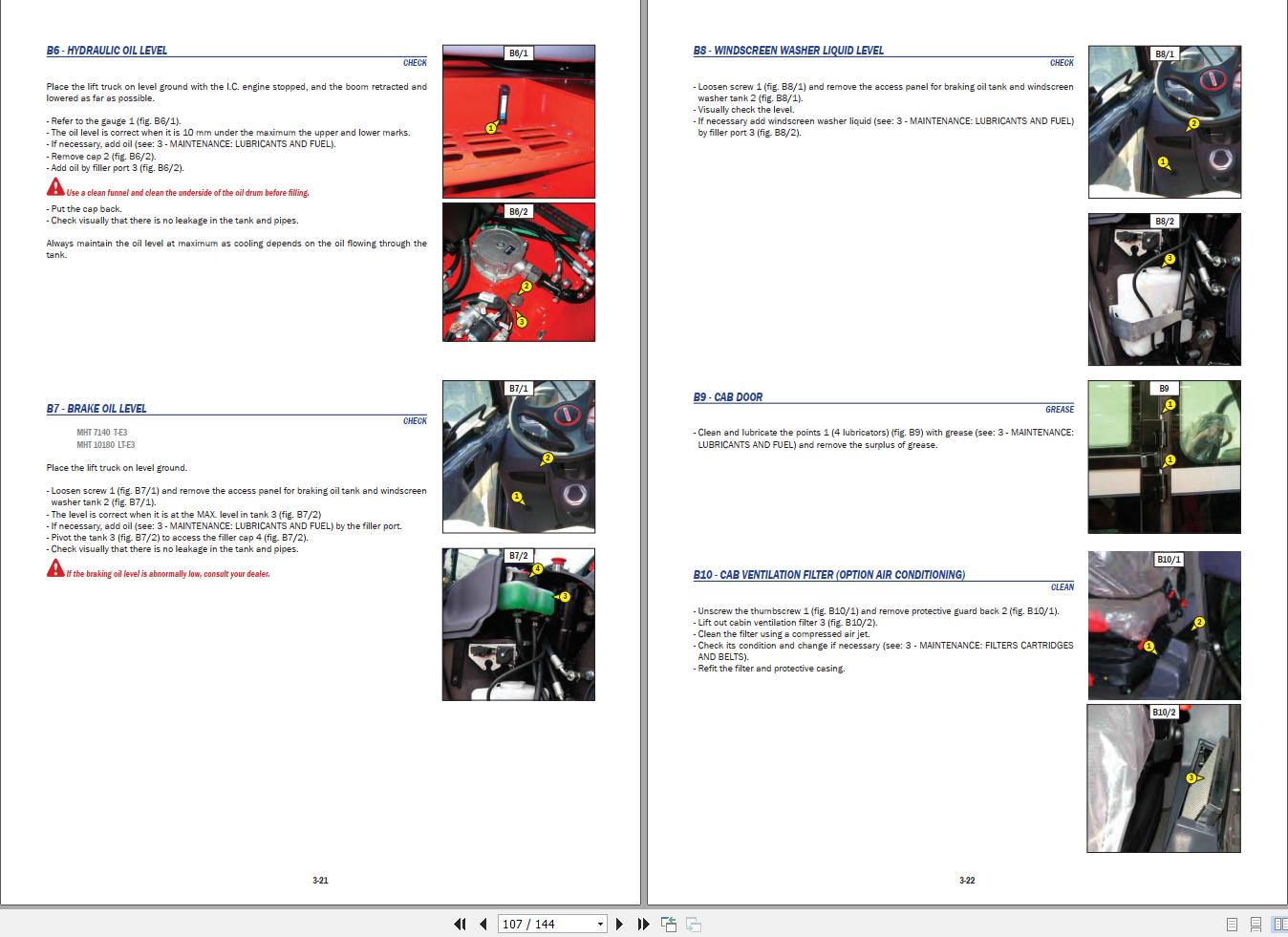 Manitou MHT-X7140 Turbo E3 to MHT-X10225 Turbo LE3 Operator Manual