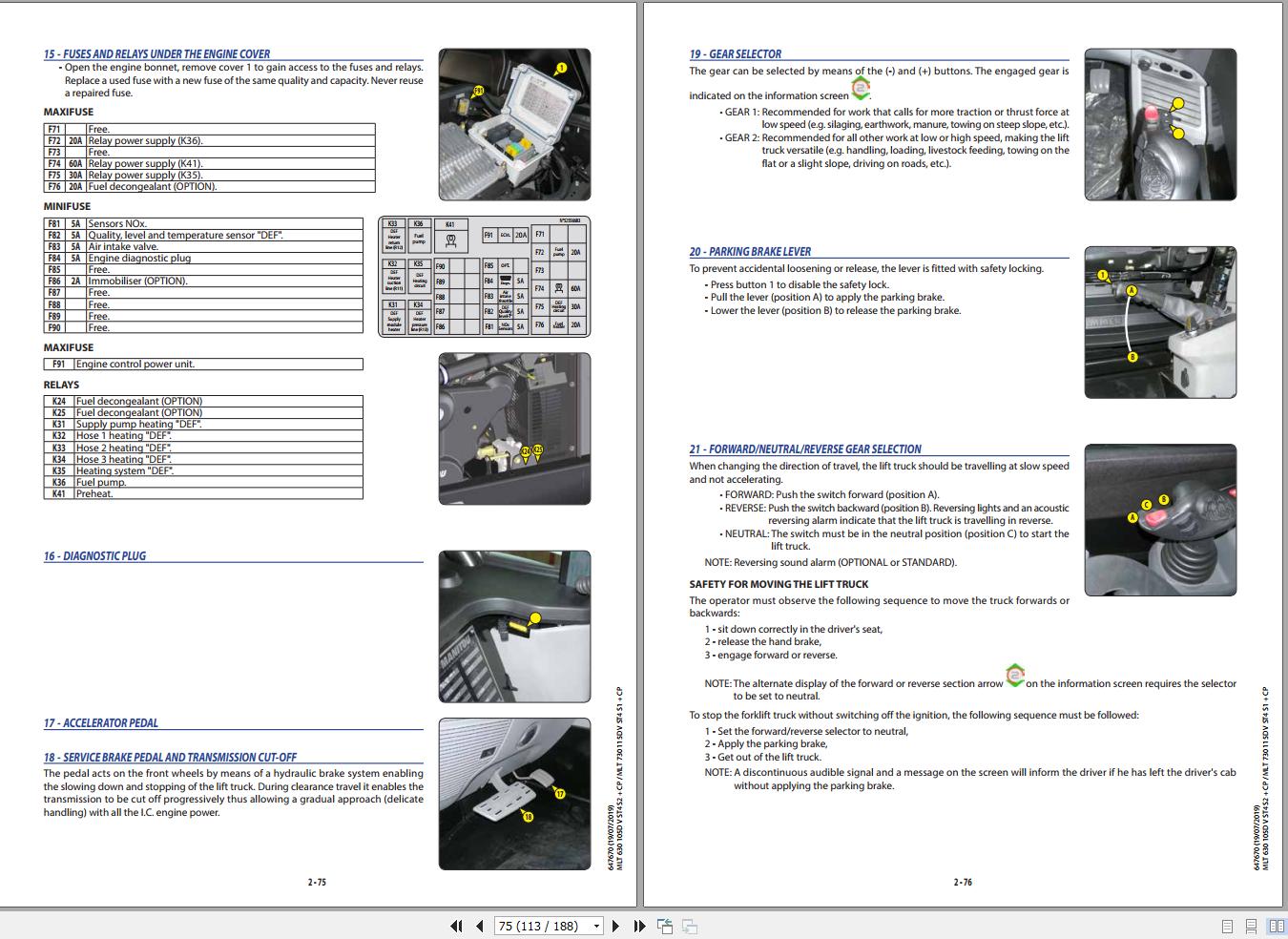 Manitou MLT630105DVST4S2 To MLT730115DVCPST4S1 Operator Manual 647670