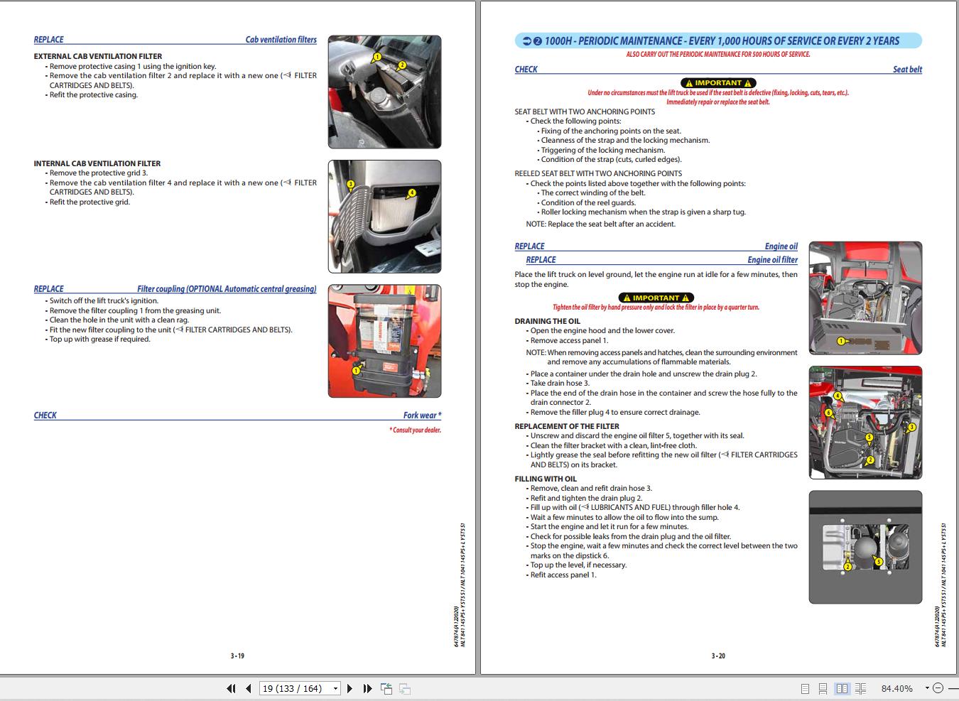 Manitou MLT841145PS+YST5S1 MLT1041145PS+LYST5S1 Operator Manual