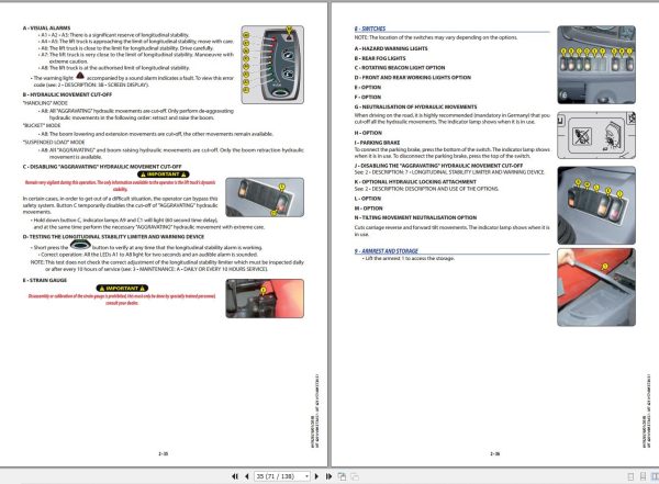 Manitou MT420H49KST3AS1 MT425HTI49KST3AS1 Operator Manual 647628