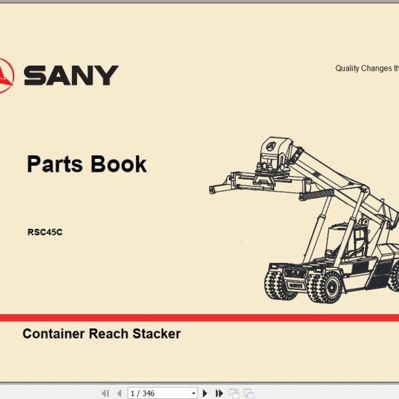 Sany Container Reach Stacker RSC45 Parts Manual EN