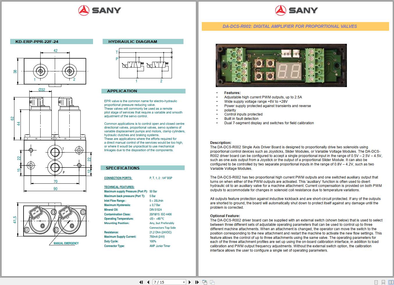 Sany Excavator SY18 Installation Proportional Rotation EN