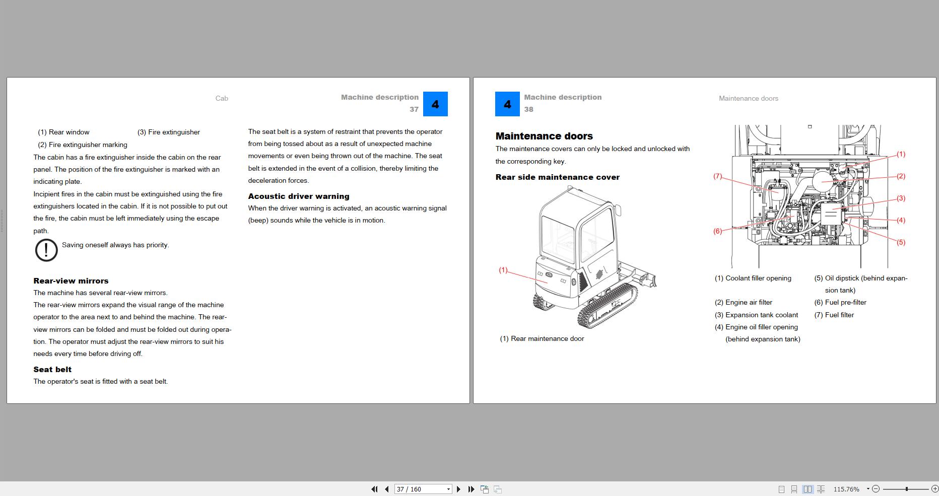 Sany Excavator SY18 Operation Manual 500974 EN
