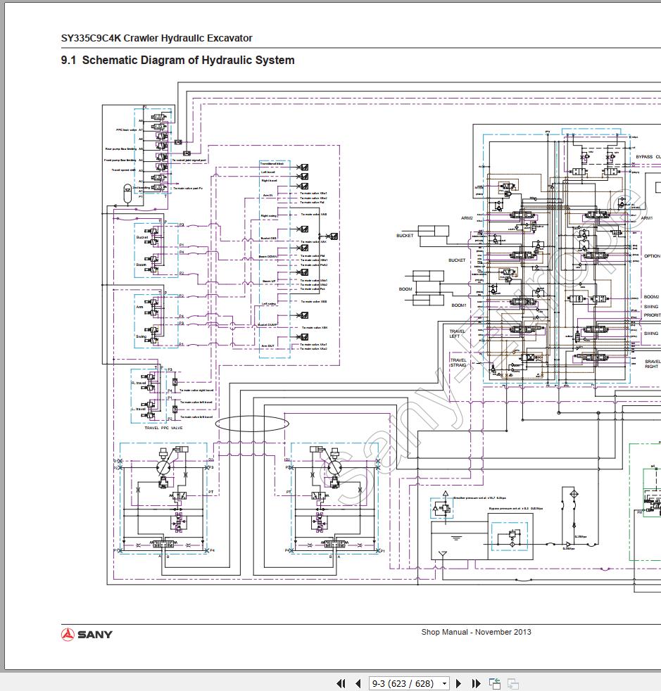 Sany Excavator SY335C Shop Manual EN