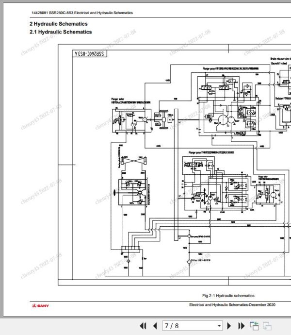 Sany Roller SSR260C-8 Electrical and Hydraulic Schematics EN