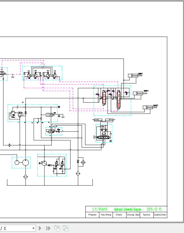Sany Wheel Loader SYL956H5 Electrical and Hydraulic Schematic EN