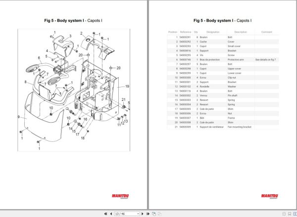 Manitou Pallet Truck EP20P EASY Parts Manual 52776244
