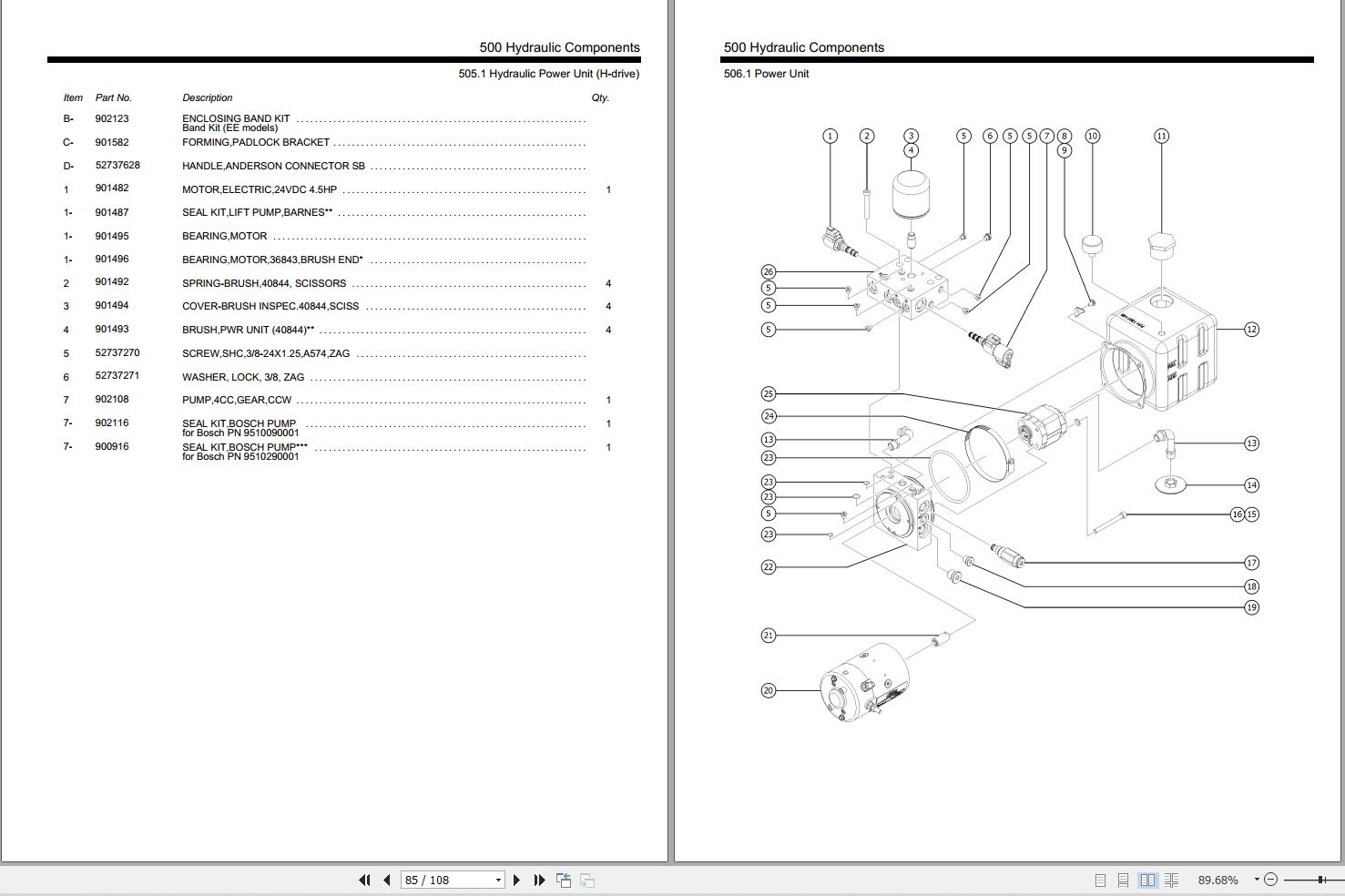 Manitou Work Platforms 78 SEC3 Parts Manual 52762968