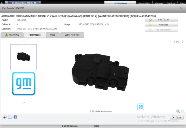 General Motors EPC Spare Parts List GMNA 07.2024 How To Install Guide ...