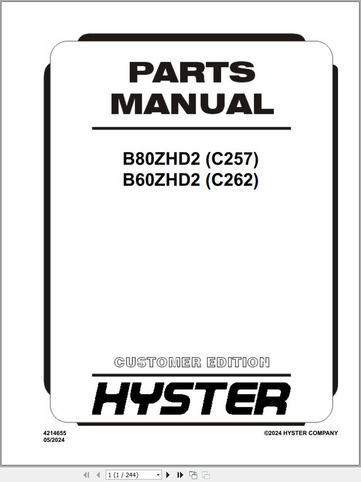 Hyster Spare Parts Manual 2024 Forklift Collection 3.39GB PDF Download ...