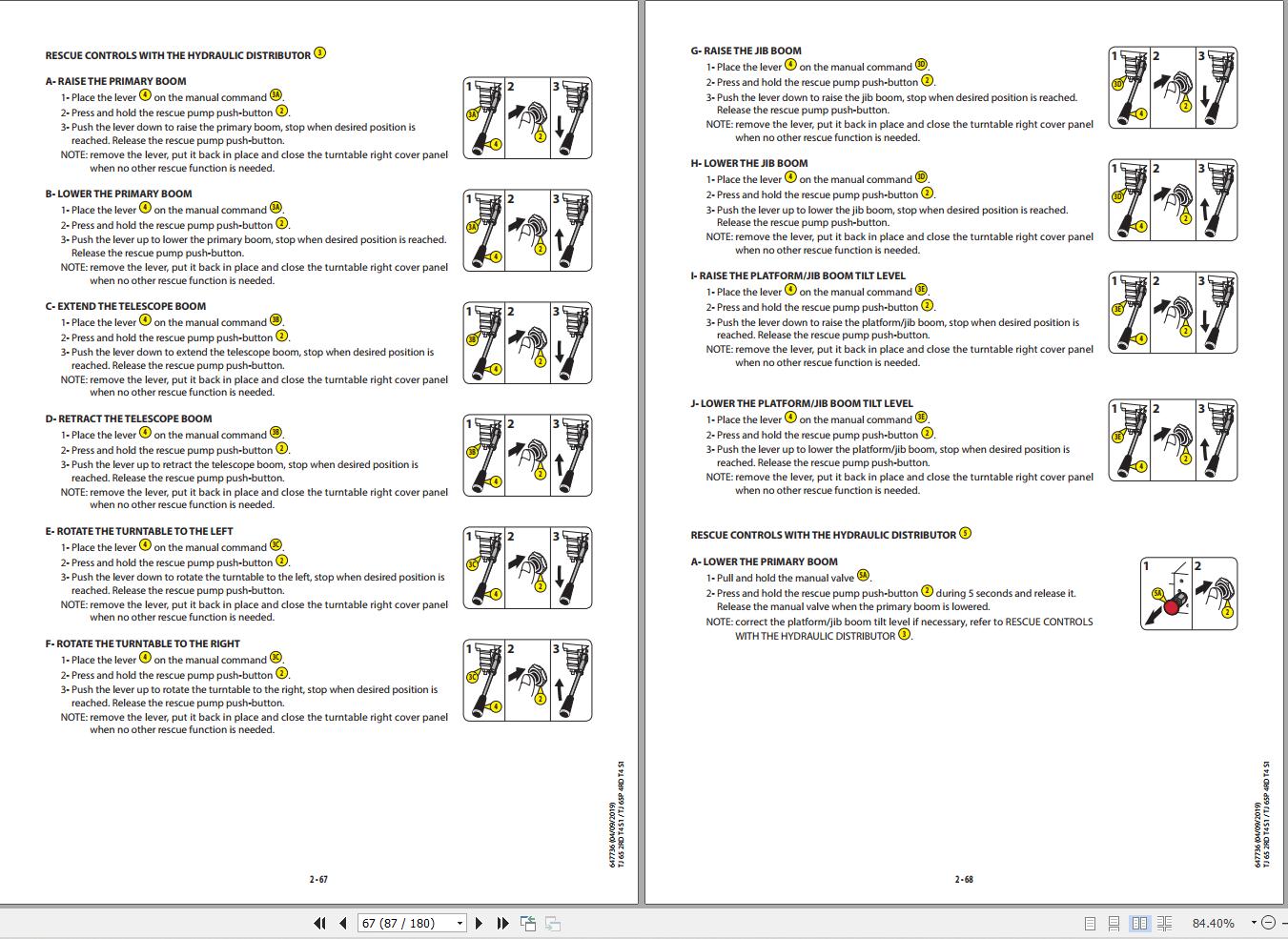 Manitou Platform TJ652RDT4S1 TJ65P4RDT4S1 Operator's Manual 647736