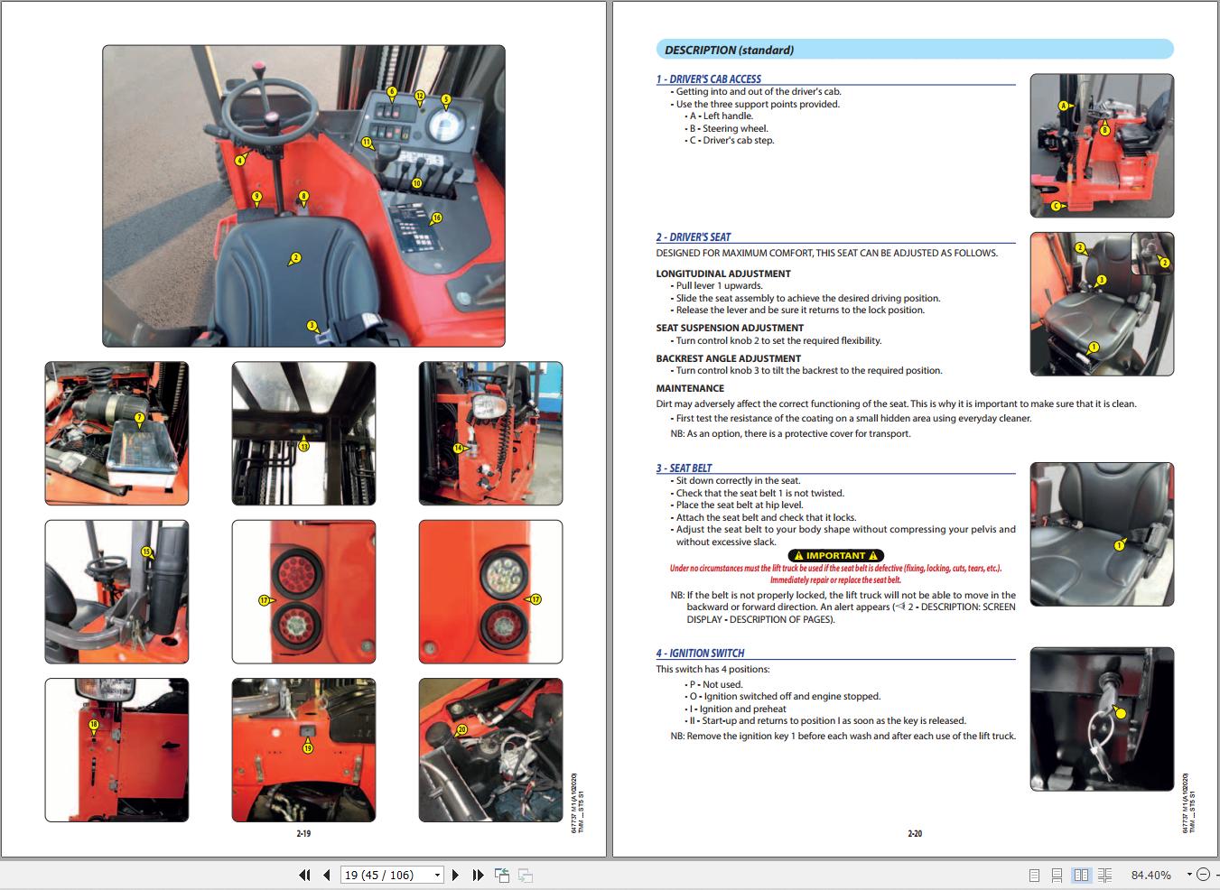 Manitou TMM20KST5S1 To TMM25K4WST5S1 Operator's Manual 647737EN-USM1A102020