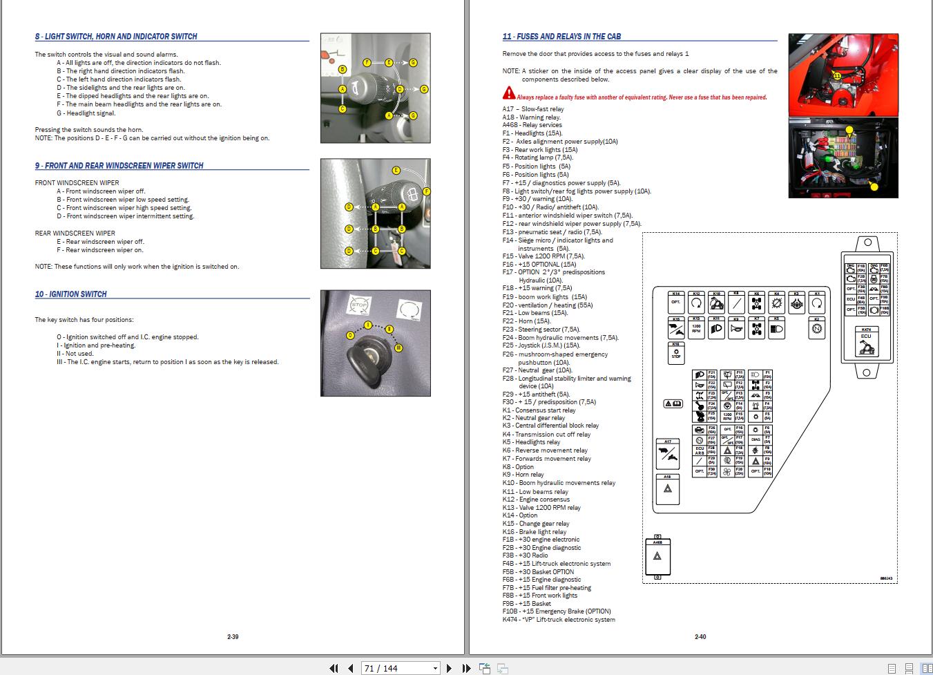 Manitou Telescopic Handlers MHT7140-E3 to MHT10225L-E3 Operator Manual ...