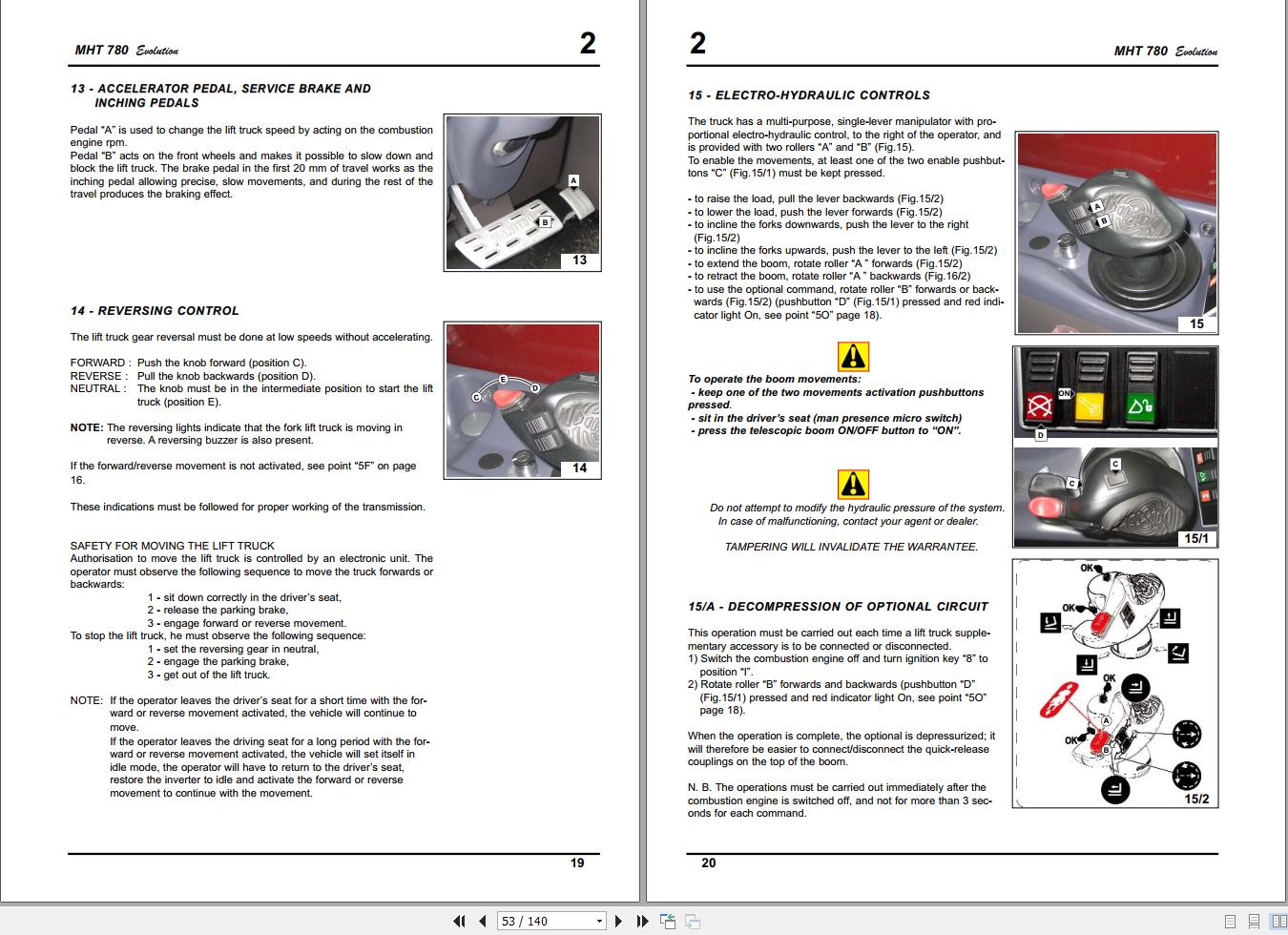 Manitou Telescopic Handlers MHT780 Evolution User Maintenance Manual ...