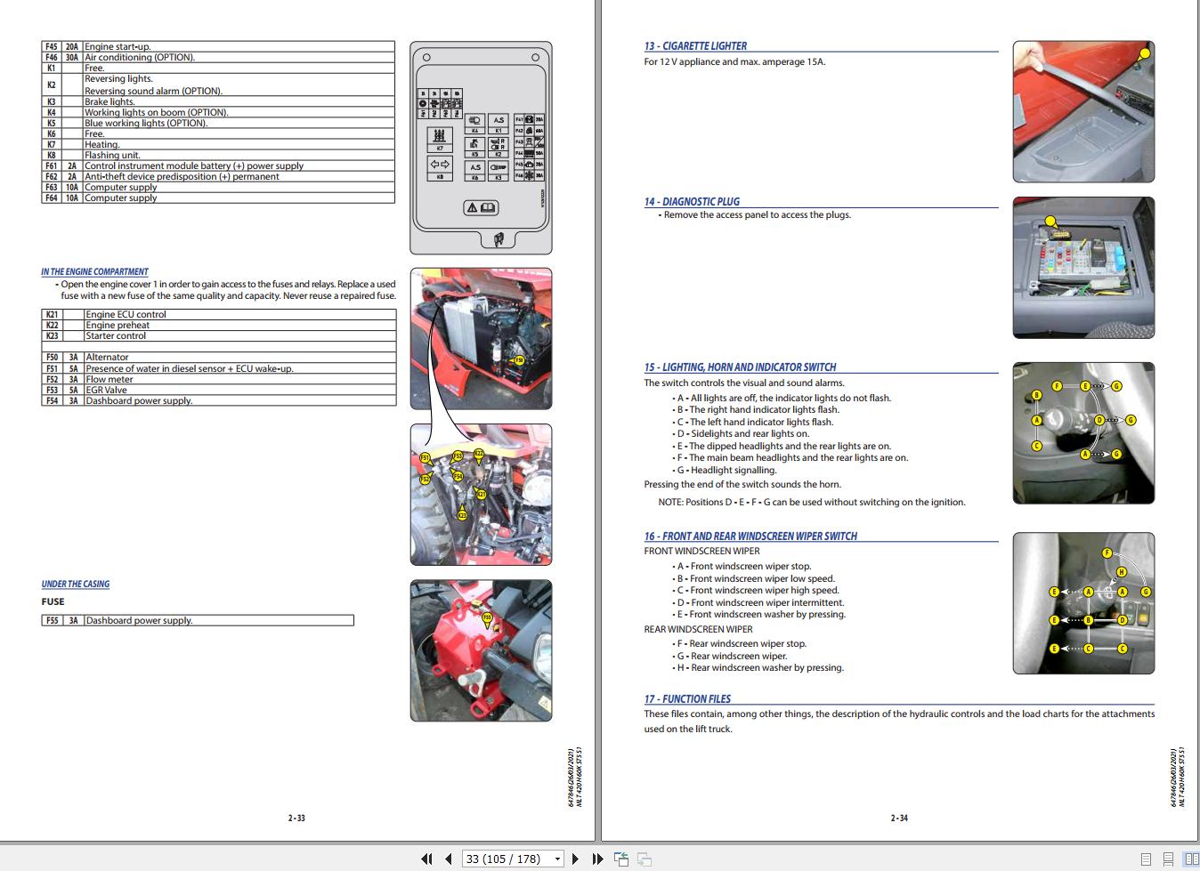 Manitou Telescopic Handlers MLT 420 H 60K ST5 S1 Operator's Manual
