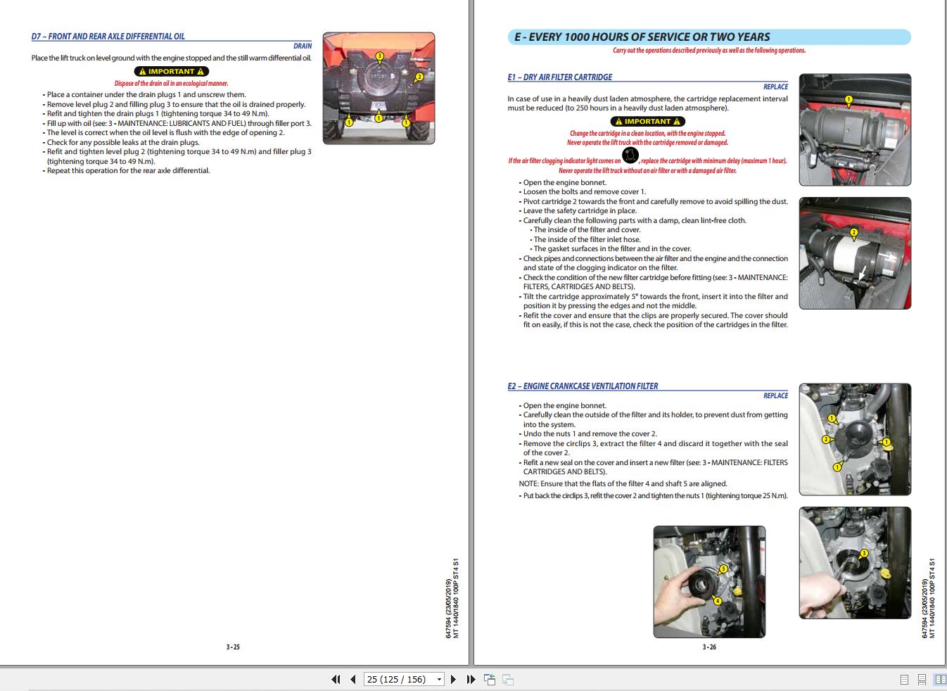 Manitou Telescopic Handlers MT1440100PST4S1 MT1840100PST4S1 Operator Manual